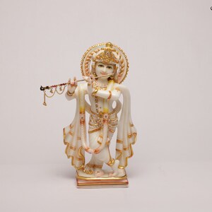 Marble Krishna Statue, 32cm Lord Krishna Idol, Shri Krishan Statue ...