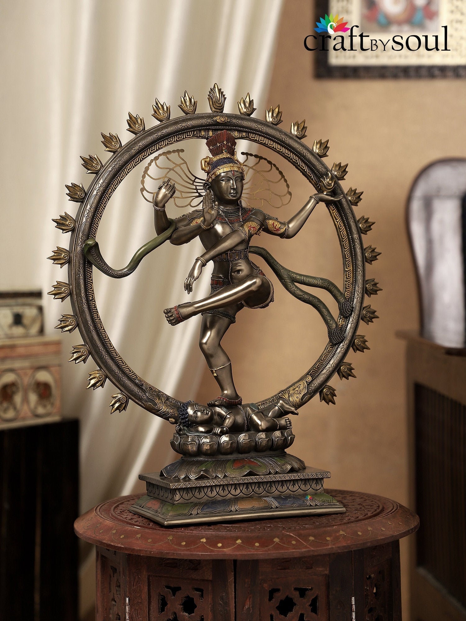 Nataraja Sculpture Dancing Shiva idol Natraj statue Temple Mandir Altar ...