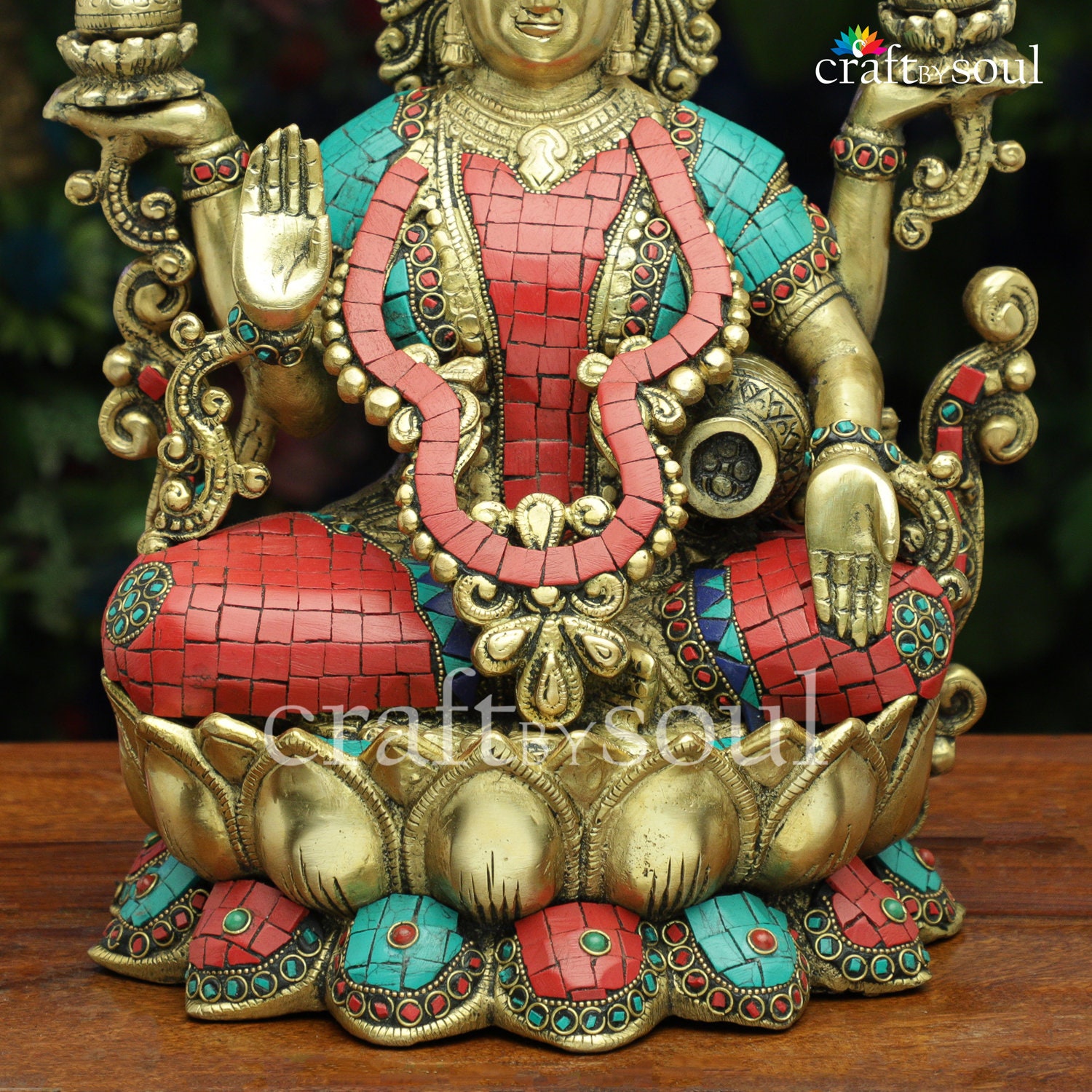 Lakshmi Goddess Statue,brass Stone Sitting Laxmi Idol,godof Wealth ...