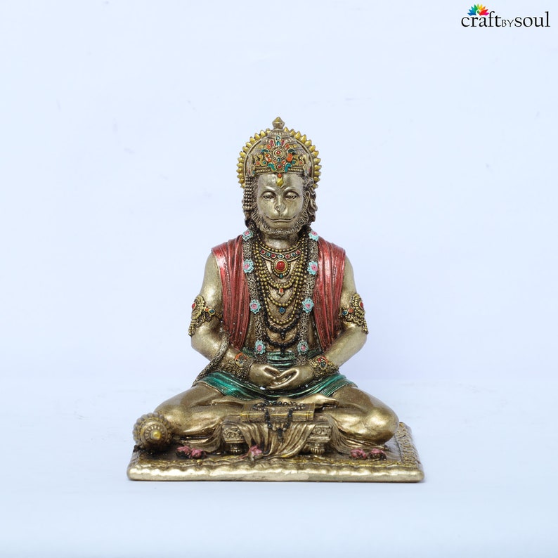 Lord Hanuman Statue19 Cm Resin Sitting Hanuman Figurine - Etsy