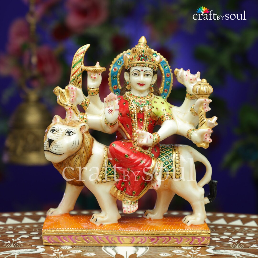 Maa Durga Statue,24 Cm Resin Bengali Devi for House, Goddess Devi ...