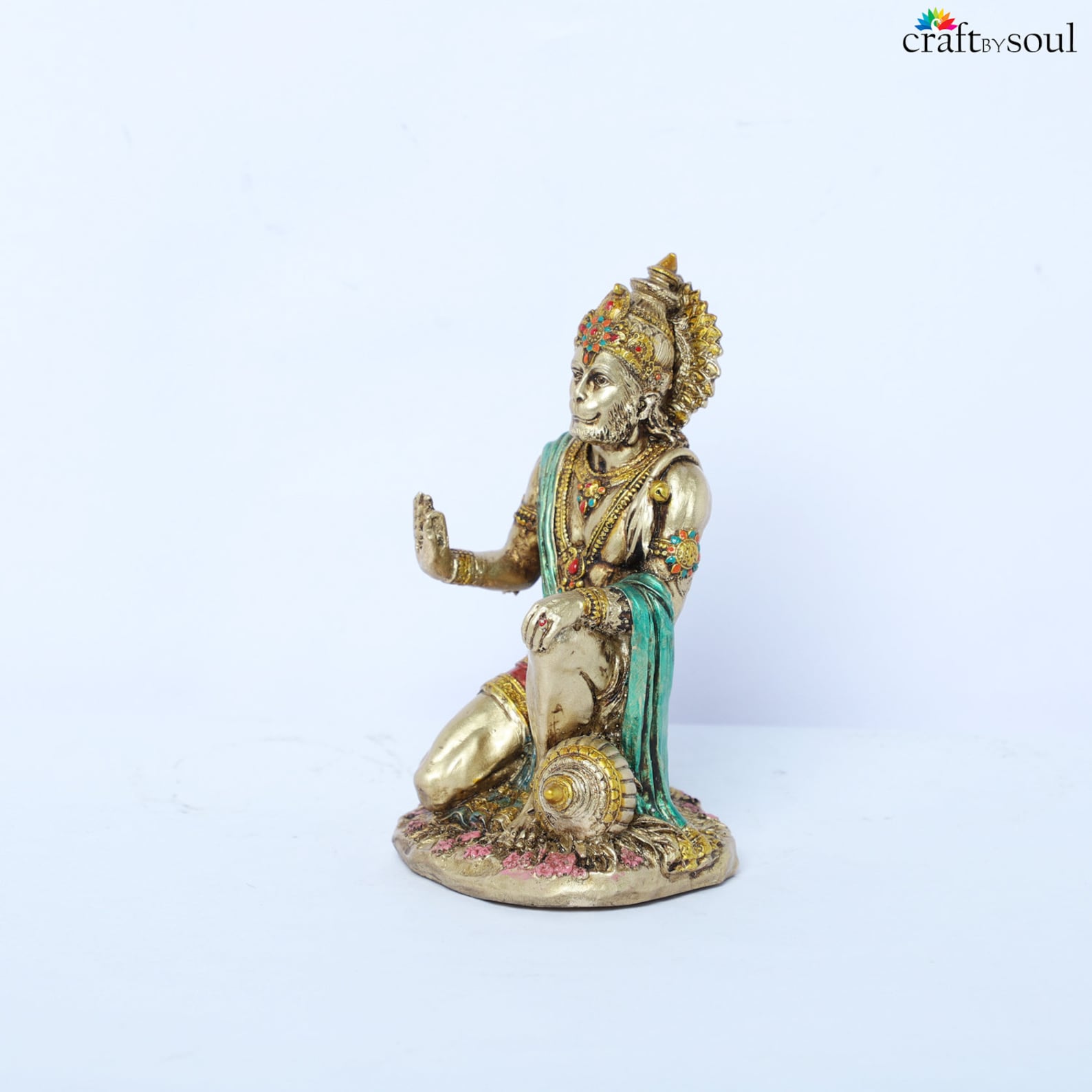 Lord Hanuman Statue,17 Cm Resin Sitting Hanuman Figurine, Resin ...
