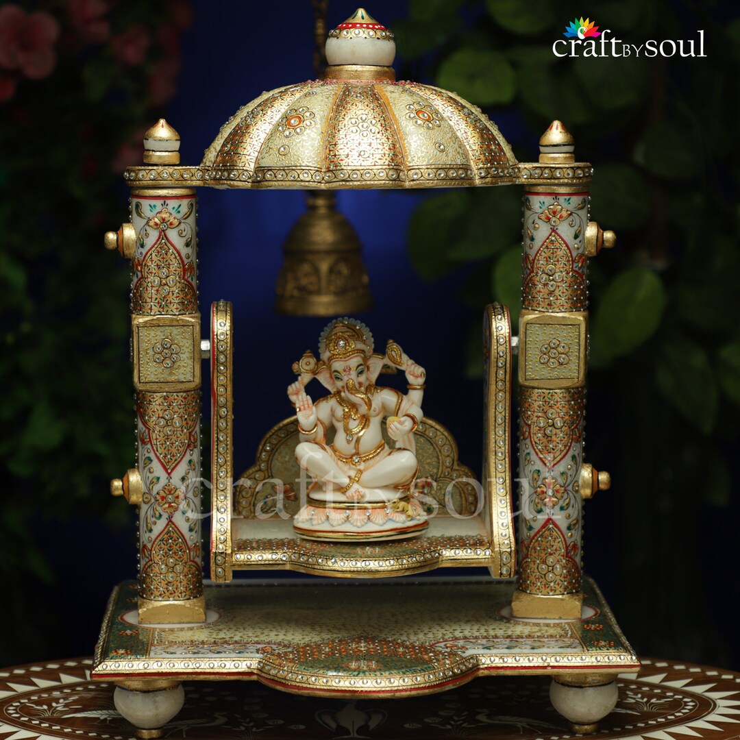 Marble Jhoola Swing for Ladoo Gopal Krishna and Radha Krishna, Handmade ...