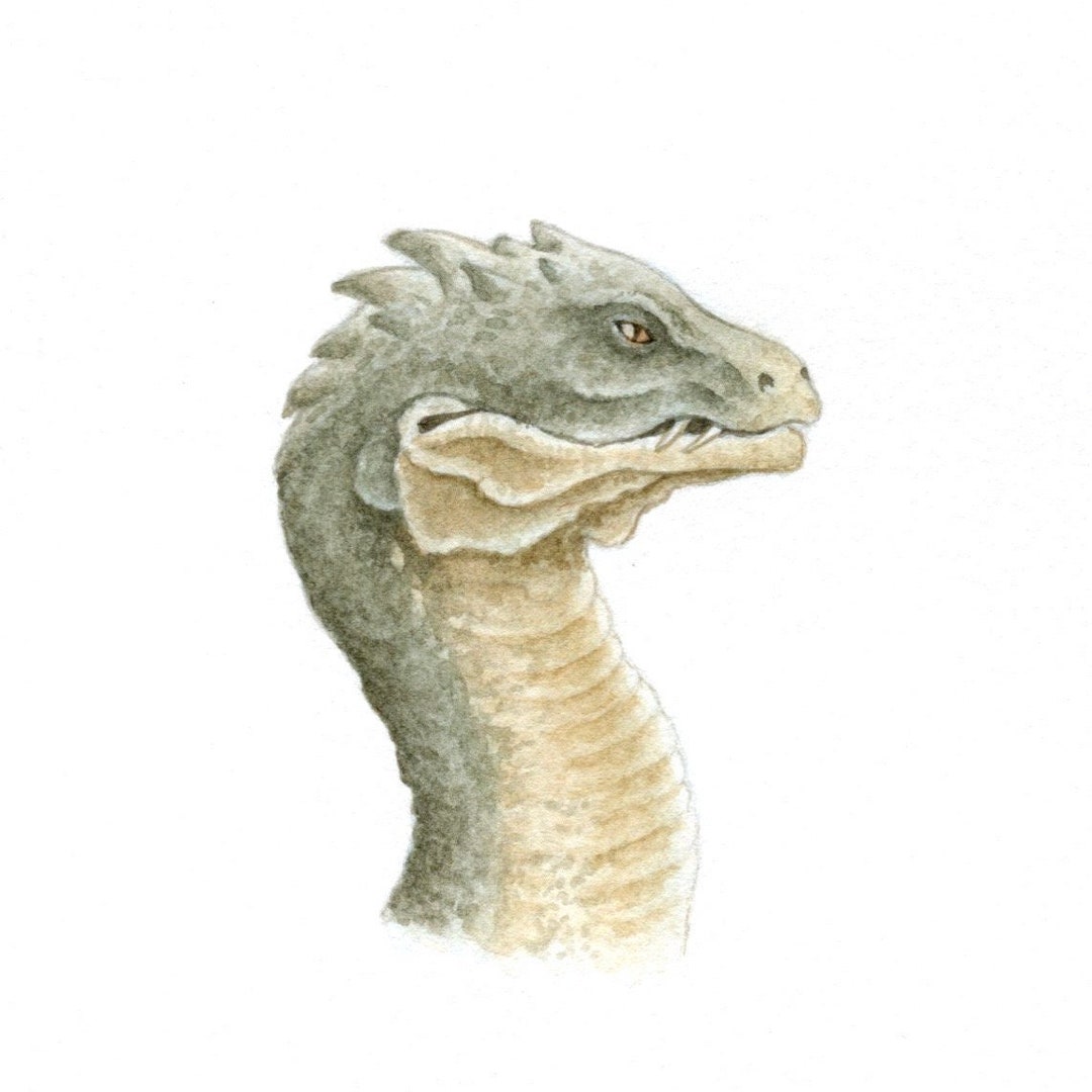 Original Basilisk Watercolor Painting Snake Illustration, Mythological ...