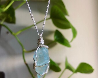 Light Blue Crystal Necklace | Etsy