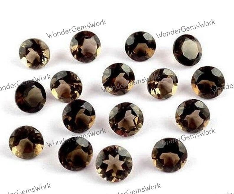 Natural Smoky Quartz 3mm-20mm Round Faceted Cut Free Delivery - Etsy