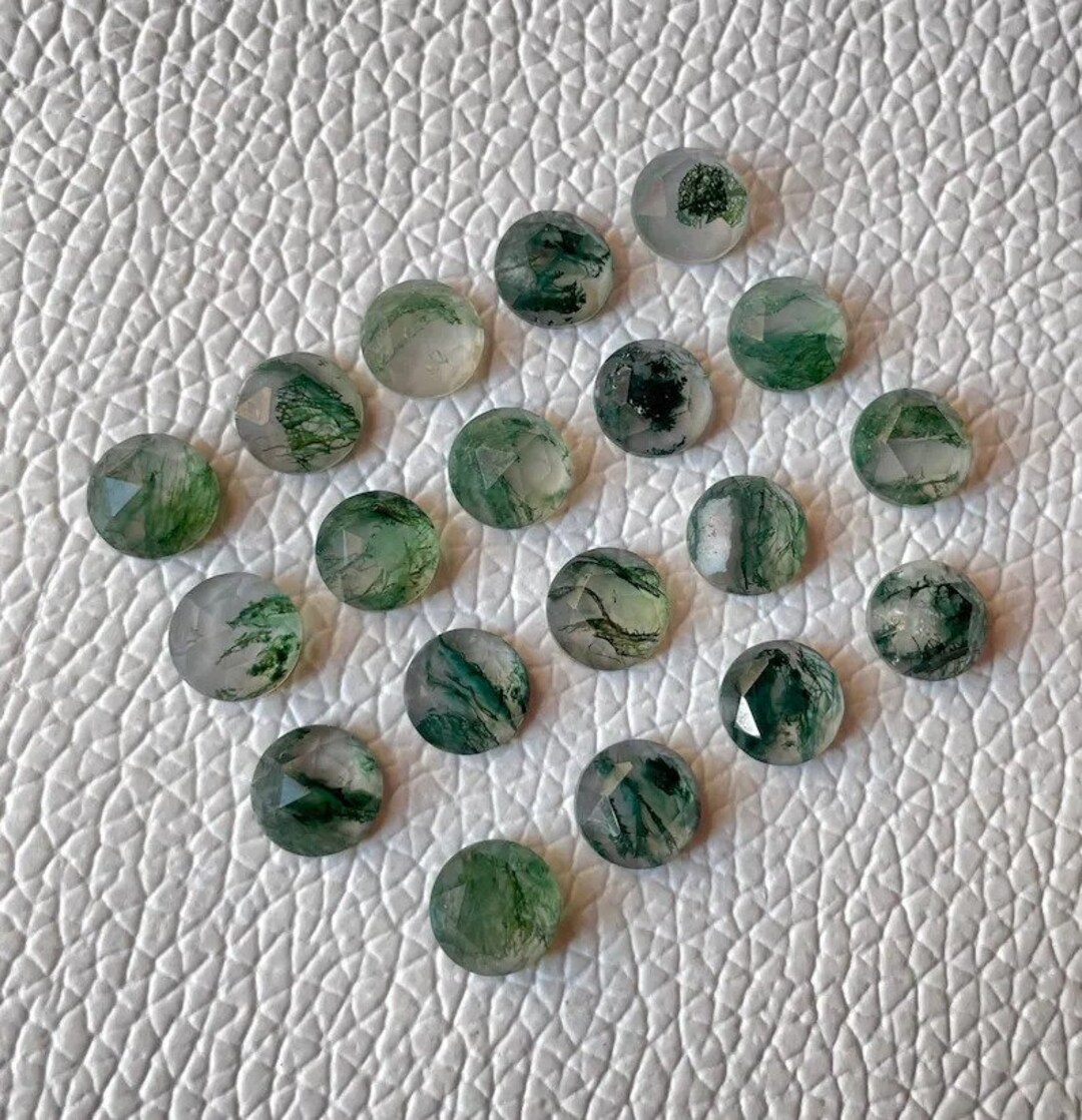 Natural Moss Tree Agate, Round Rose Cut Gemstone (5mm-25mm) - Etsy
