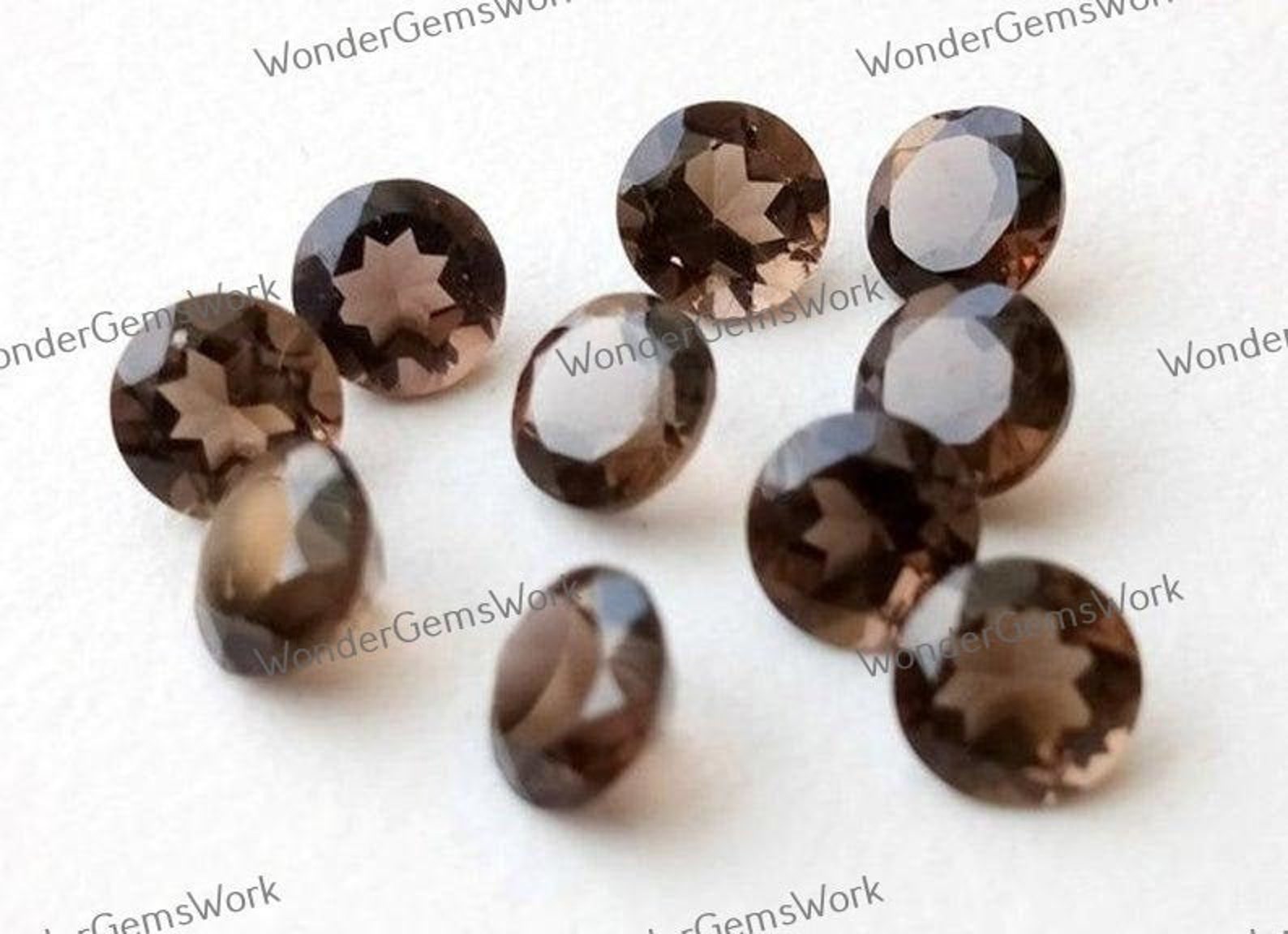 Natural Smoky Quartz 3mm-20mm Round Faceted Cut Free Delivery - Etsy