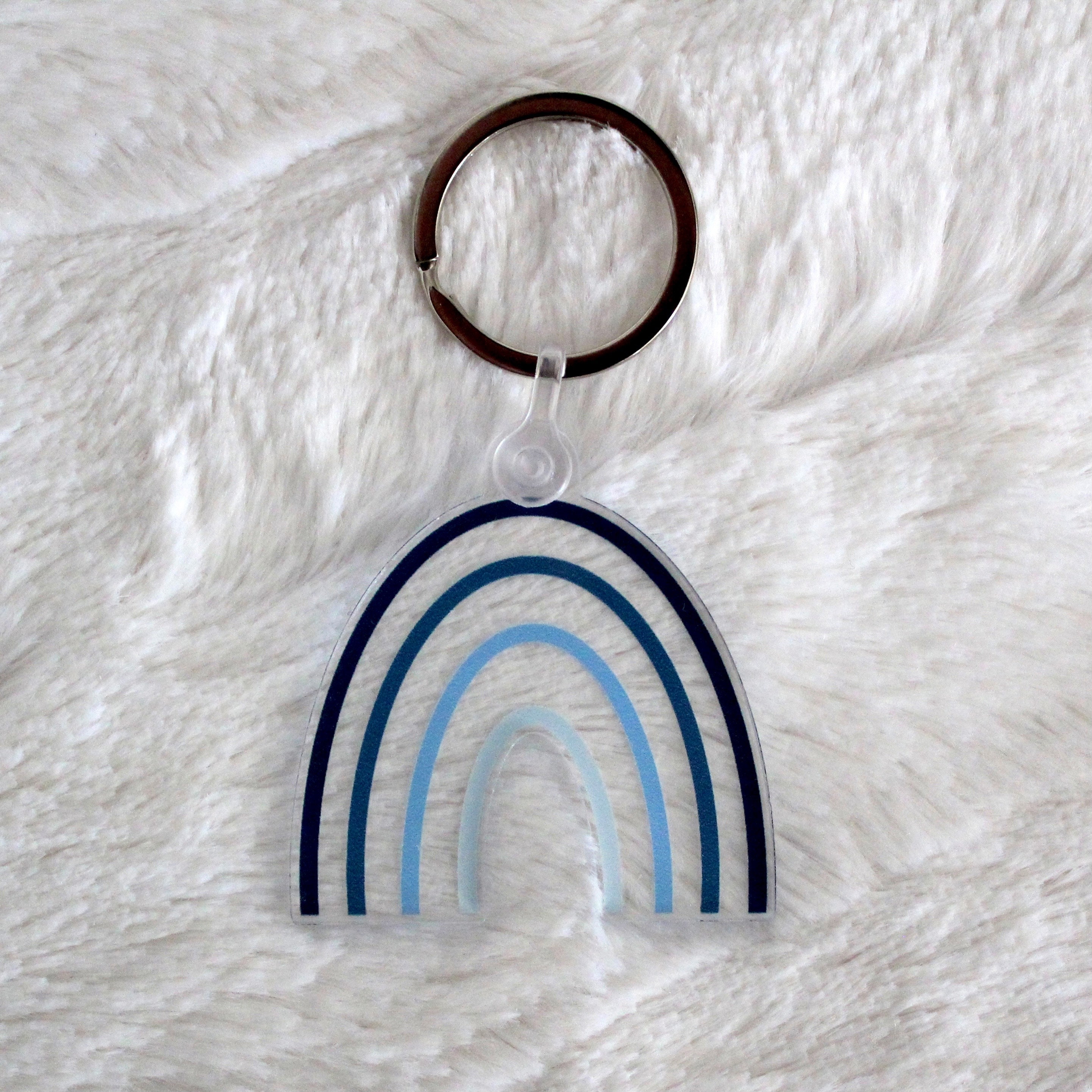 Blue Rainbow Acrylic Keychain - Etsy