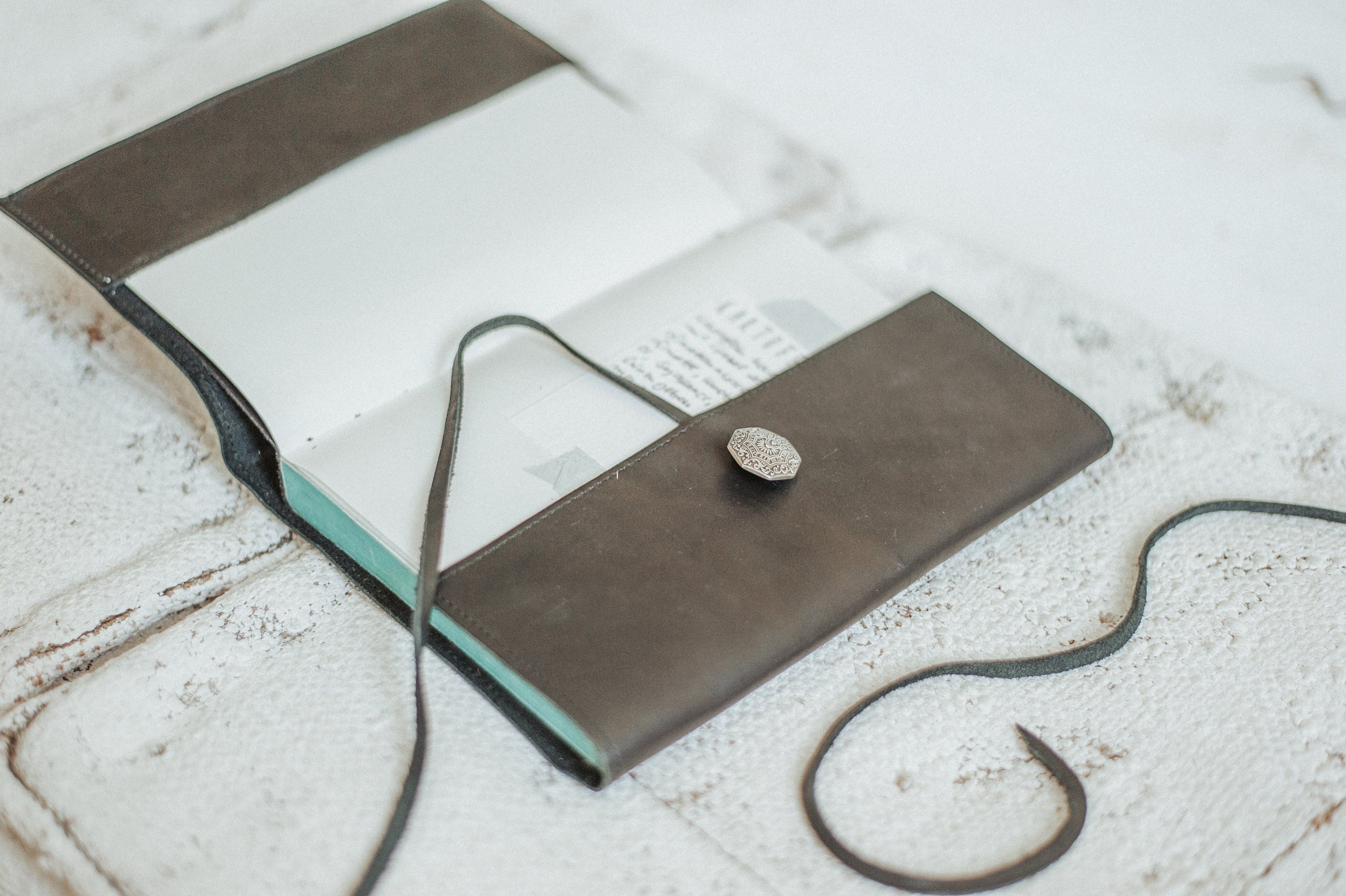 Handmade Leather Book Cover Black / Journal Case / Book Sleeve - Etsy