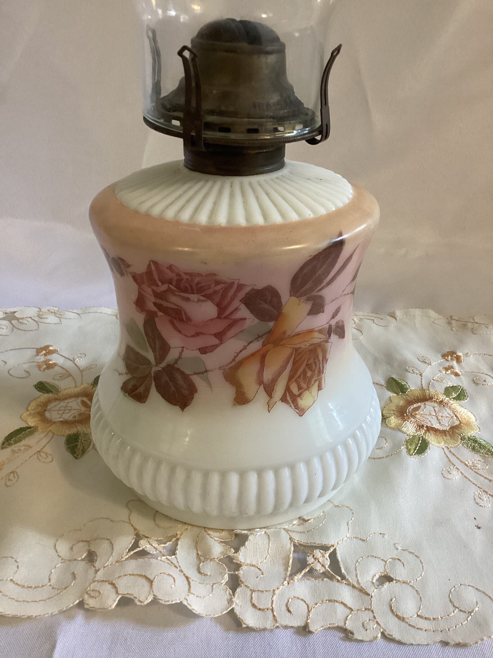 Rare Antique Scoville Queen Anne #2 Hand Painted Roses Oil Lamp 15” - Etsy
