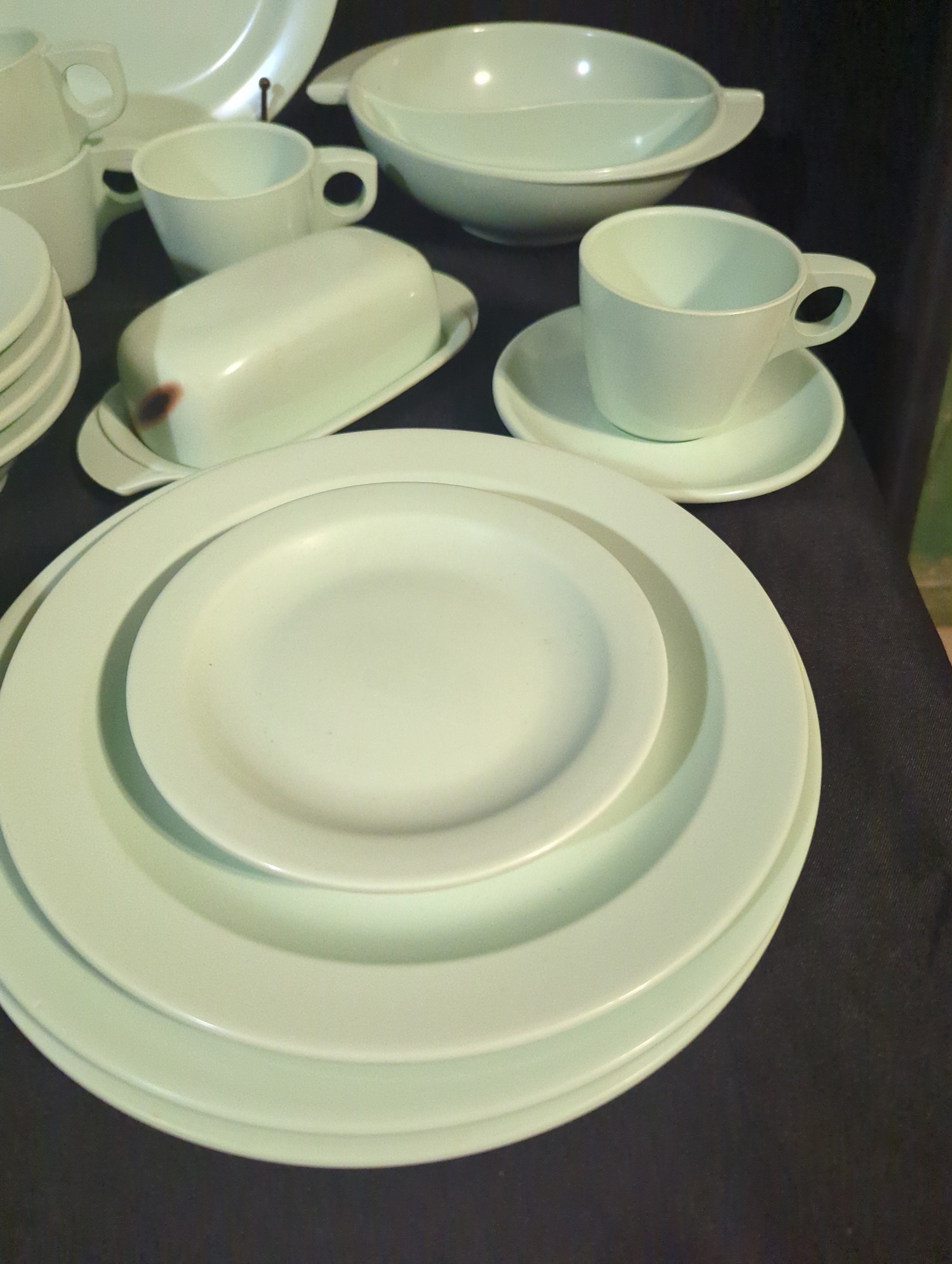 36 Pieces Boonton Pastel Green Made in U S.A. Melamine Dinnerware - Etsy