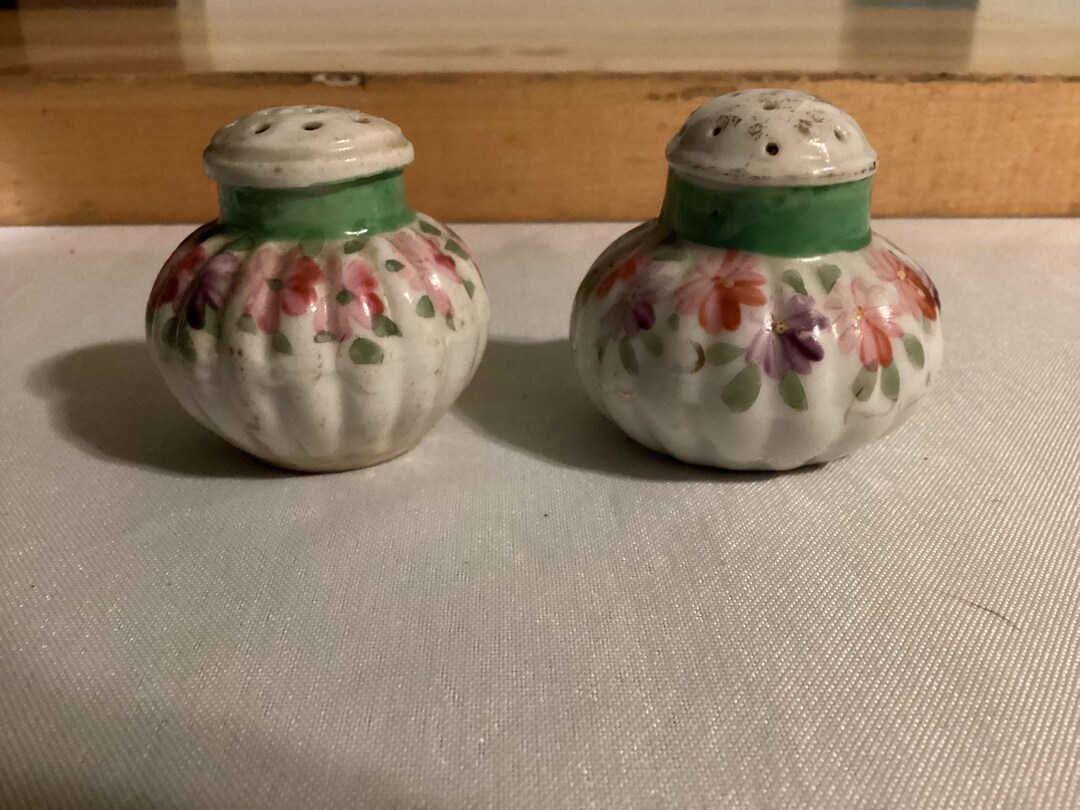 Rare Vintage Hand Painted Porcelain Salt and Pepper Shakers 2 Inches ...