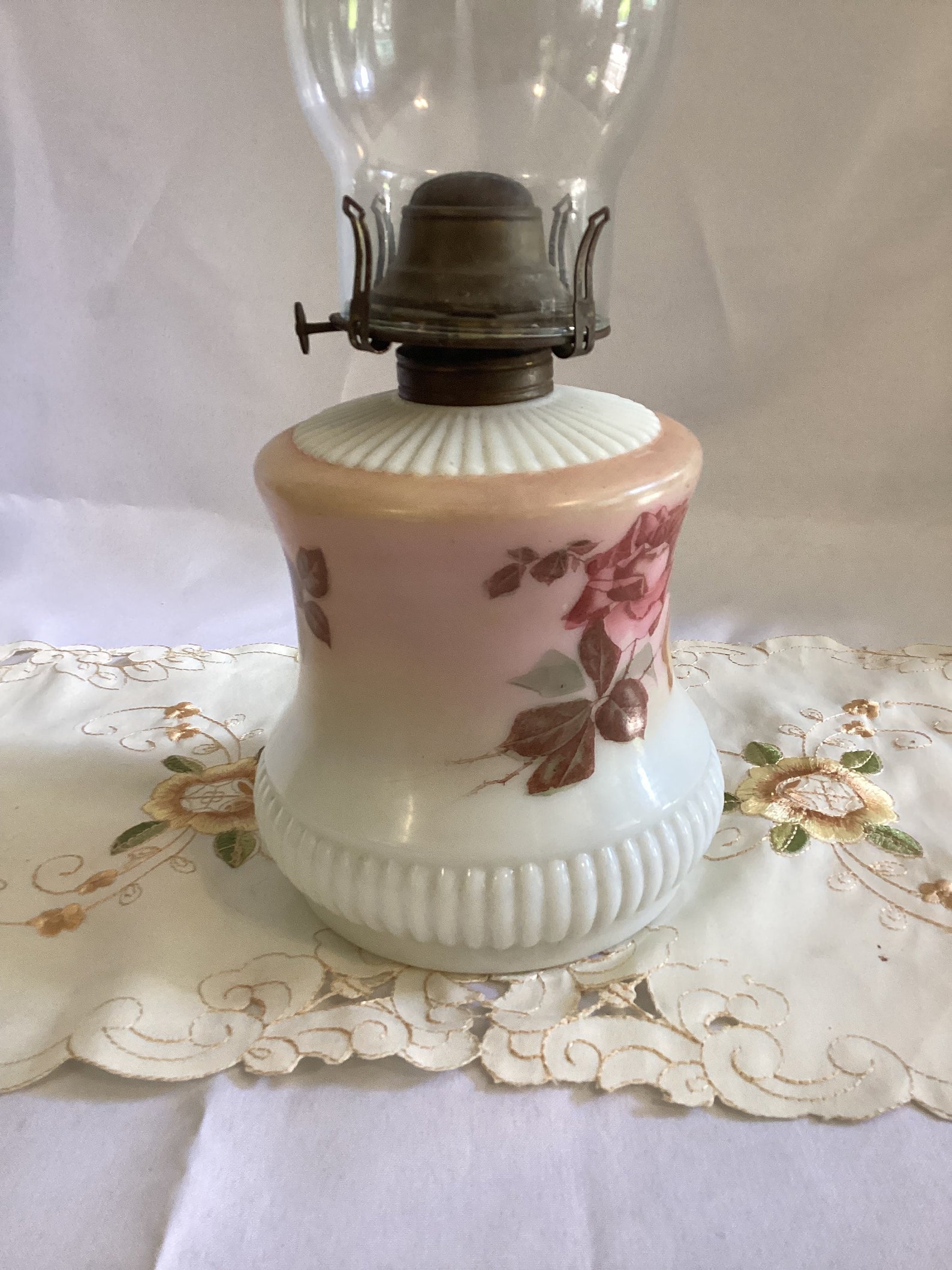 Rare Antique Scoville Queen Anne #2 Hand Painted Roses Oil Lamp 15” - Etsy
