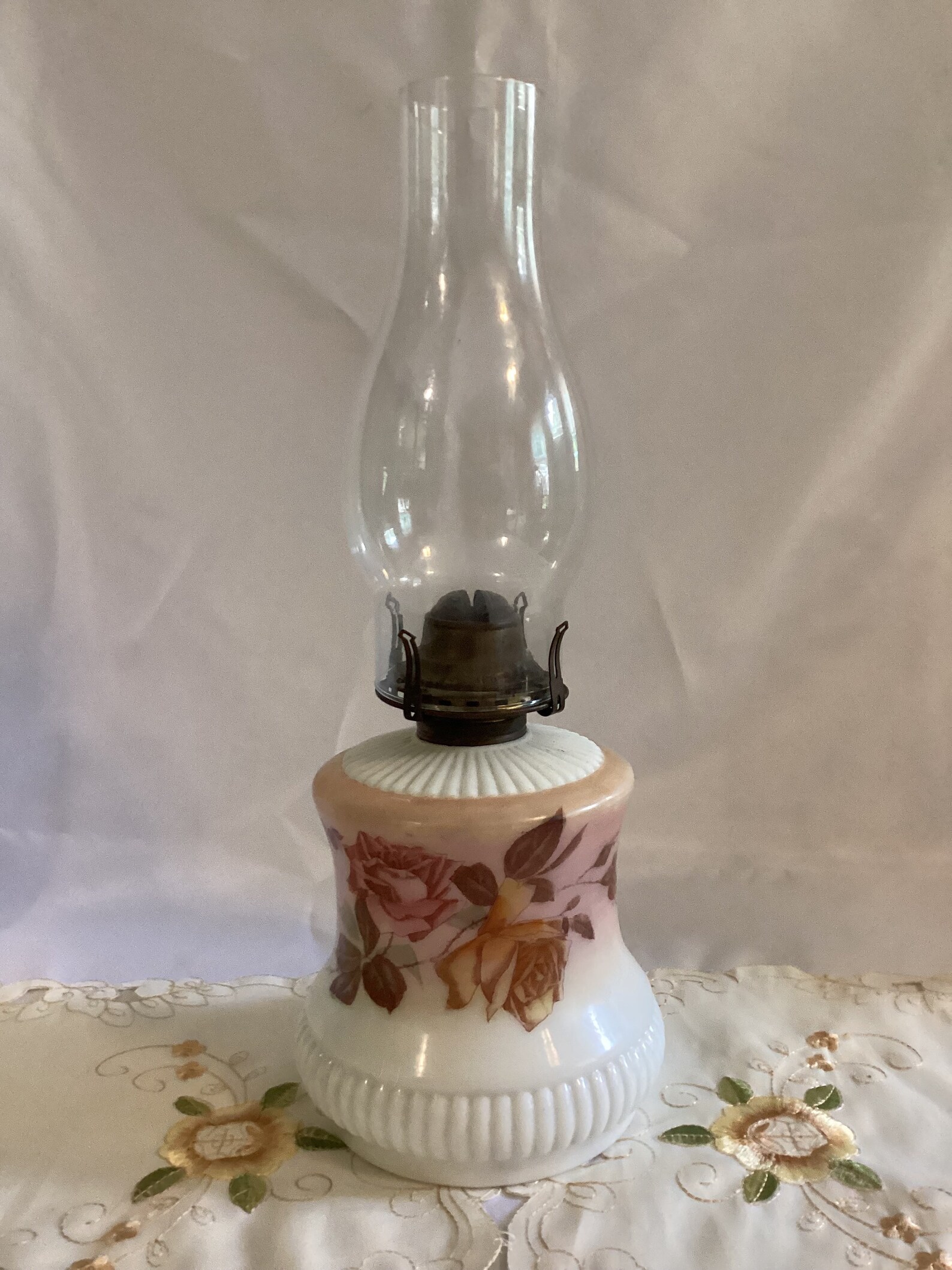 Rare Antique Scoville Queen Anne #2 Hand Painted Roses Oil Lamp 15” - Etsy