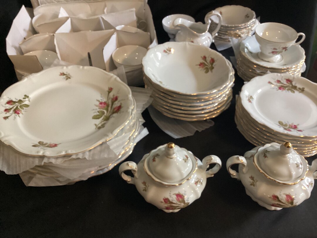 Rare Johann Haviland-fine China- Moss Rose Pattern With Gold Trim ...