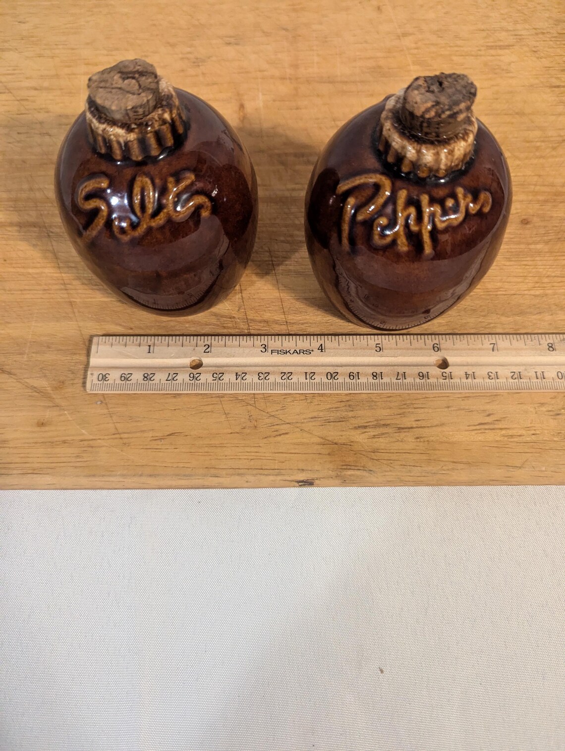 Vintage Hull Pottery Brown Drip Salt and Pepper Shakers 4" High - Etsy