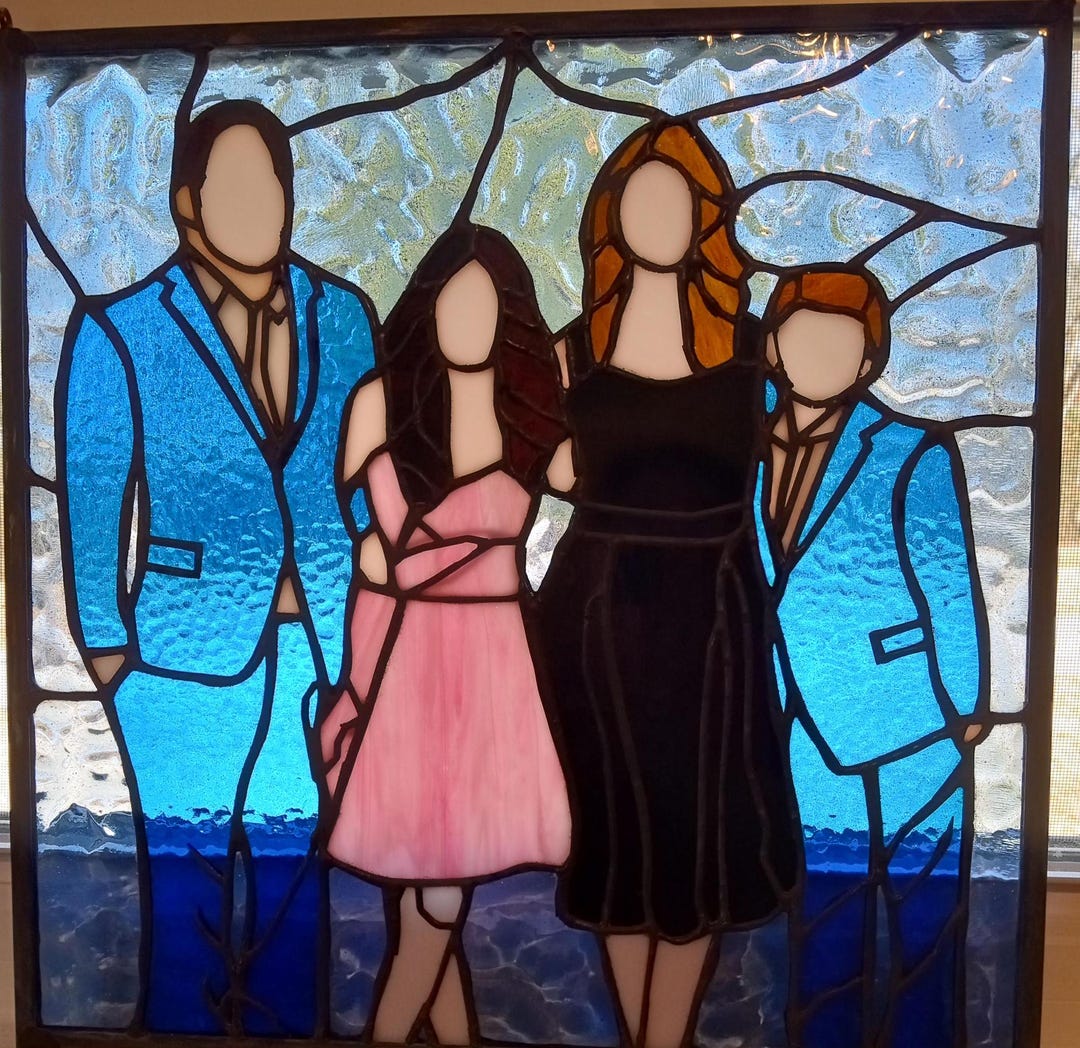 Custom Stained Glass Family, Friends, and Loved Ones Portraits - Etsy