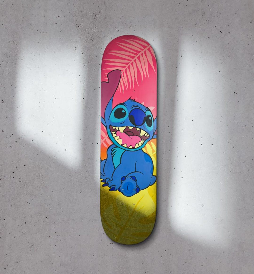 Custom Lilo and Stitch Themed Skateboard - Etsy
