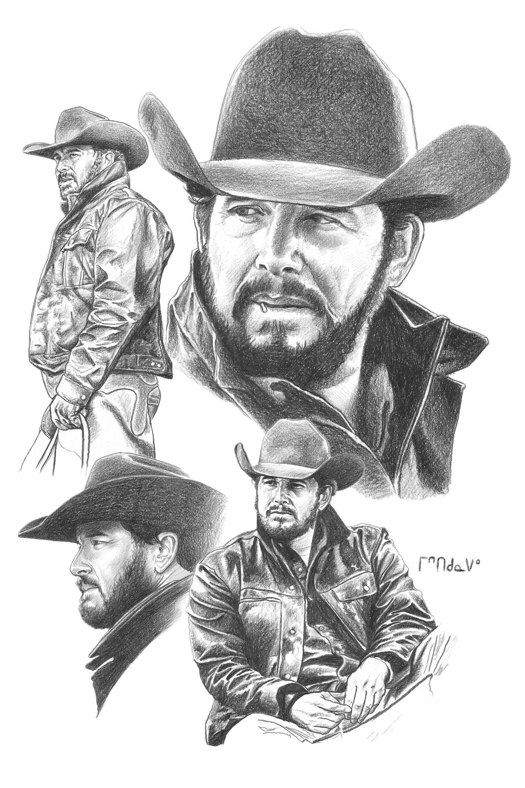 Yellowstone Inspired Drawing Poster 24x34 - Etsy