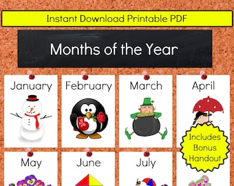 Spanish Months of the Year Teaching Printable Resources Classroom ...