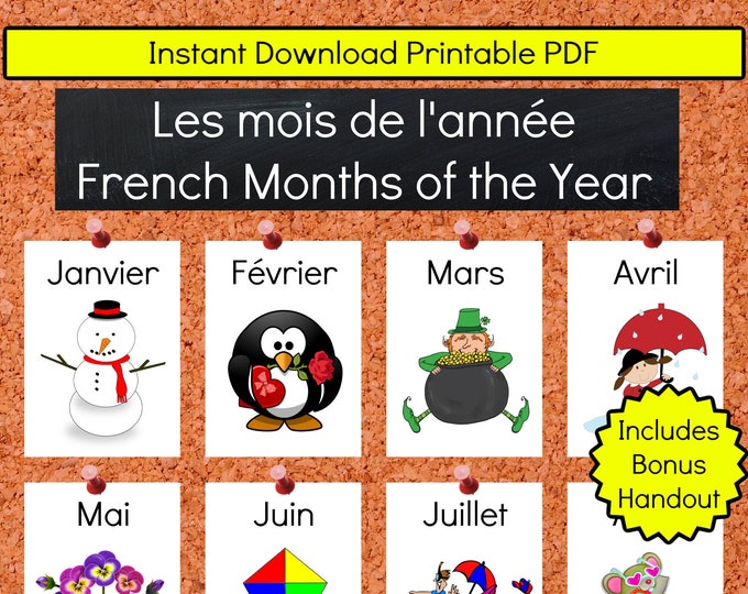 French Alphabet Flashcards Printable Instant Download Preschool ...