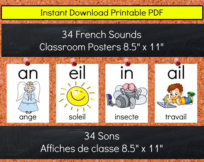 French Alphabet Flashcards Printable Instant Download Preschool ...