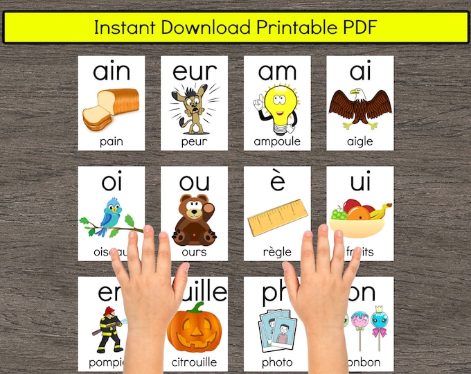 French Alphabet Flashcards Printable Instant Download Preschool ...