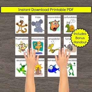 Spanish Emotions Feelings Flashcards Teaching Printable Resources ...