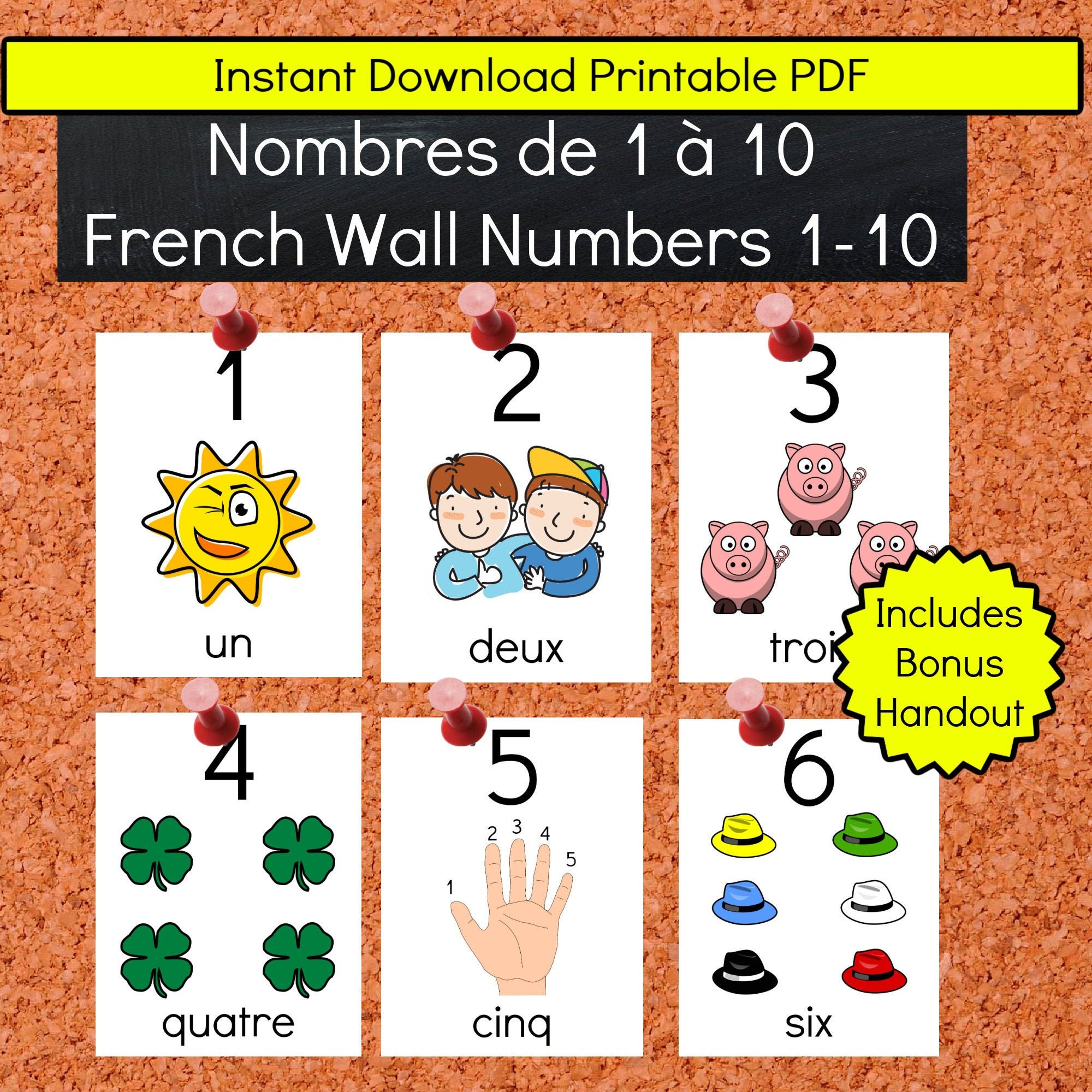 English Wall Numbers 1-10 Classroom Posters Decor Homeschool Printables ...