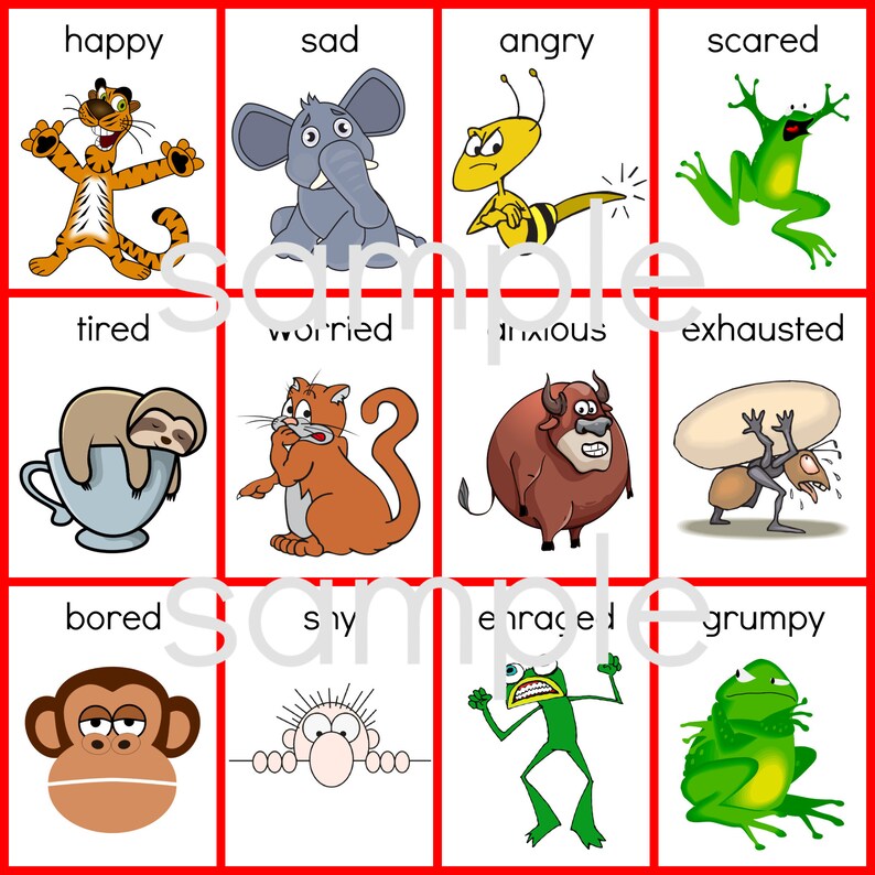 20 Feelings Emotions Flashcards Teaching Printable Resources Instant ...