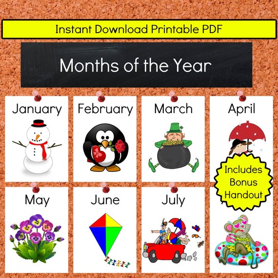 Months Of The Year Poster Printables