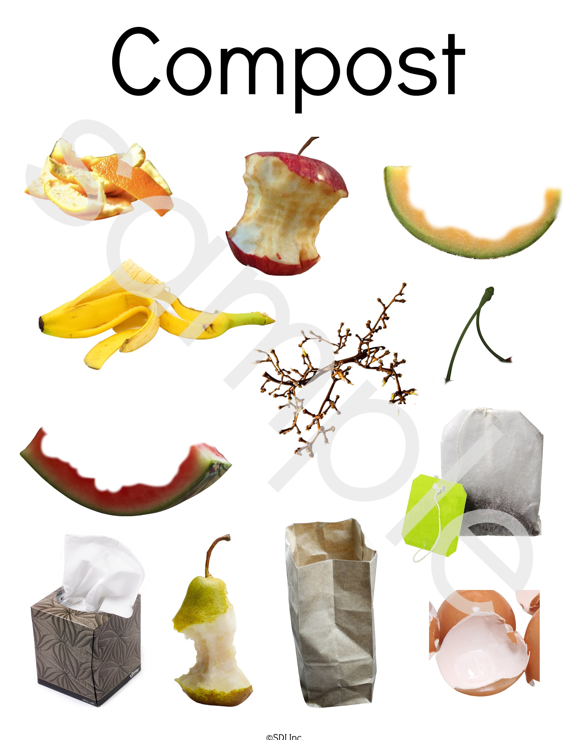Compost Bin List Sign Composter Chart Classroom Poster Homeschool ...