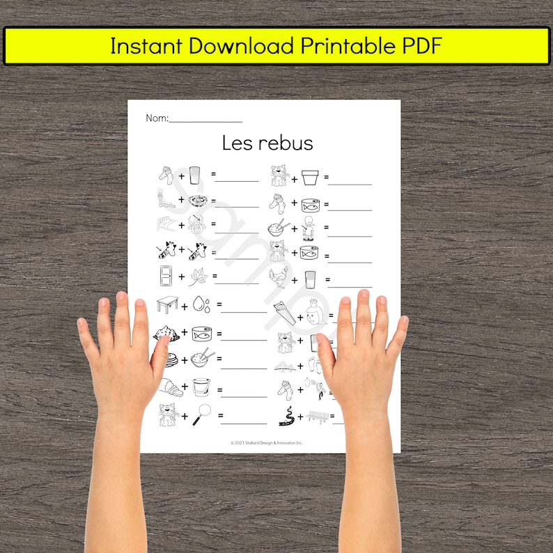 20 Rebus En Français French Phonics With Worksheet Handout Teaching ...
