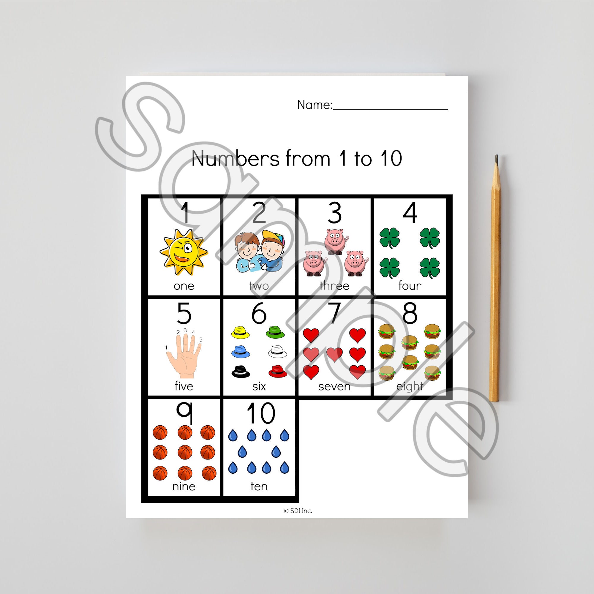 English Wall Numbers 1-10 Classroom Posters Decor Homeschool Printables ...