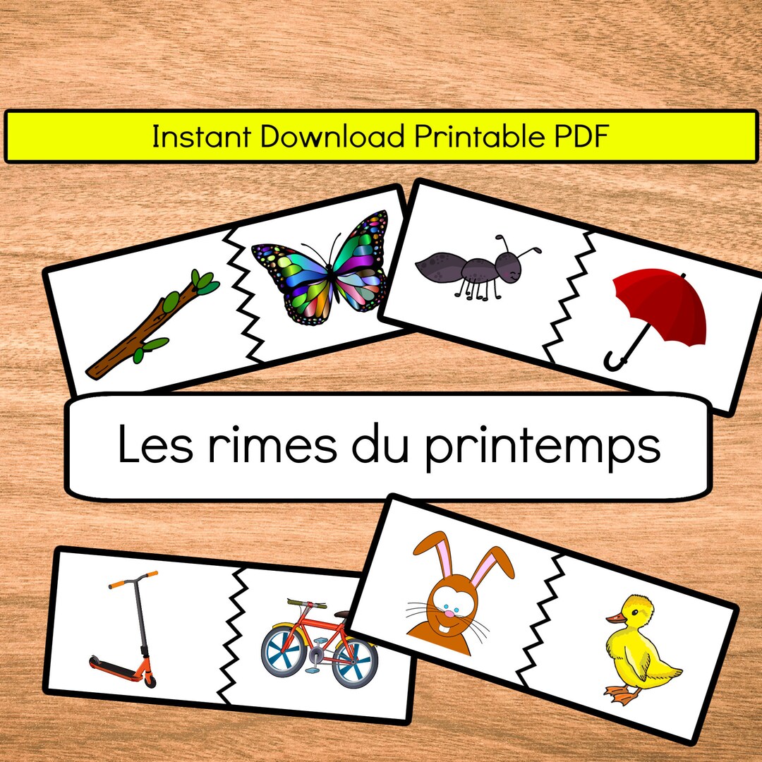 Rimes du Printemps en Français French Spring Rhymes Enseignement ...