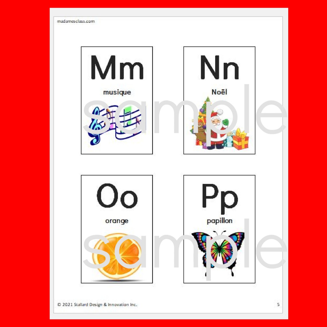 French Alphabet Flashcards Printable Instant Download Preschool ...