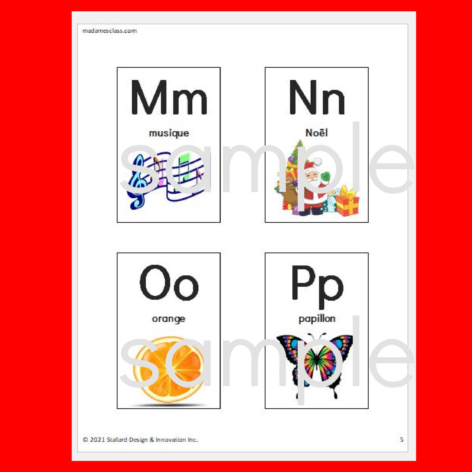 French Alphabet Flashcards Printable Instant Download Preschool ...