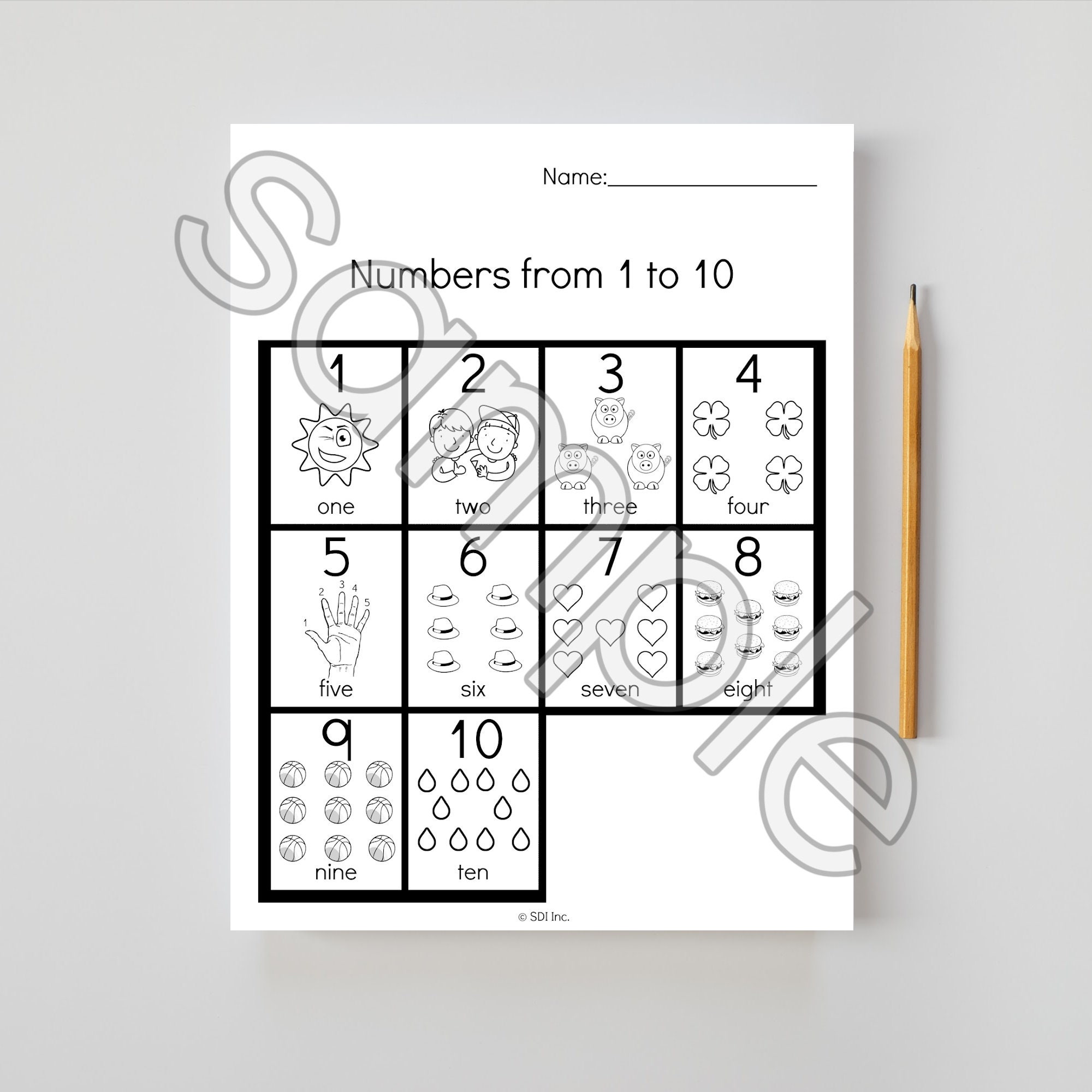 English Wall Numbers 1-10 Classroom Posters Decor Homeschool Printables ...