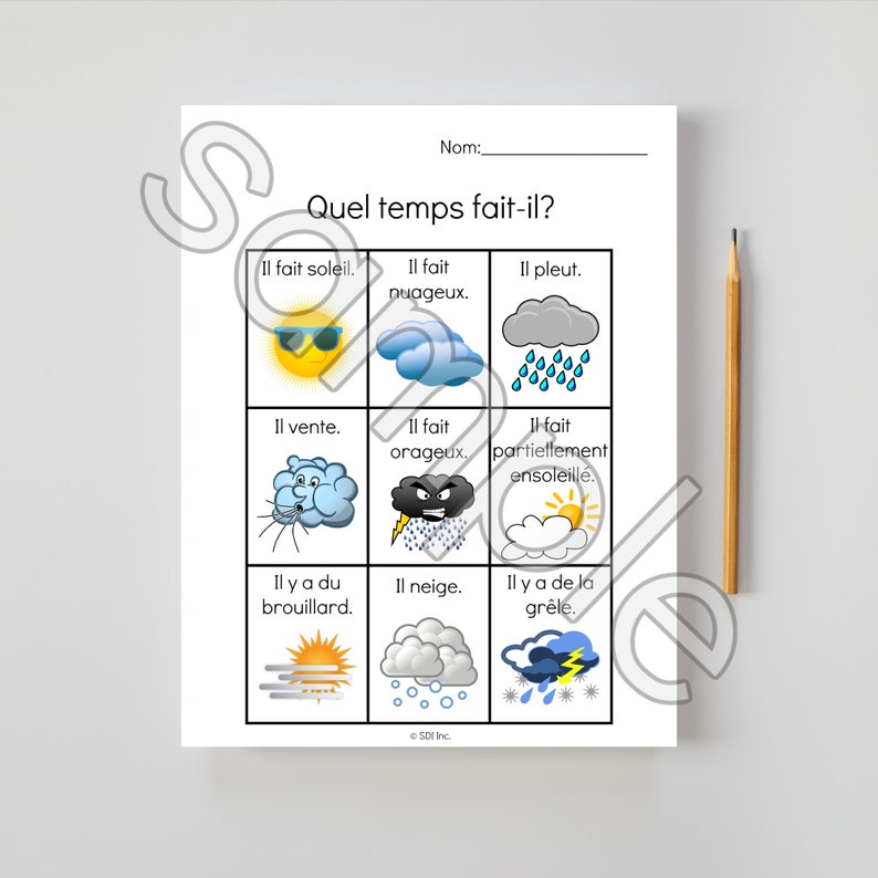 Météo French Weather Teaching Printable Resources Classroom Posters ...
