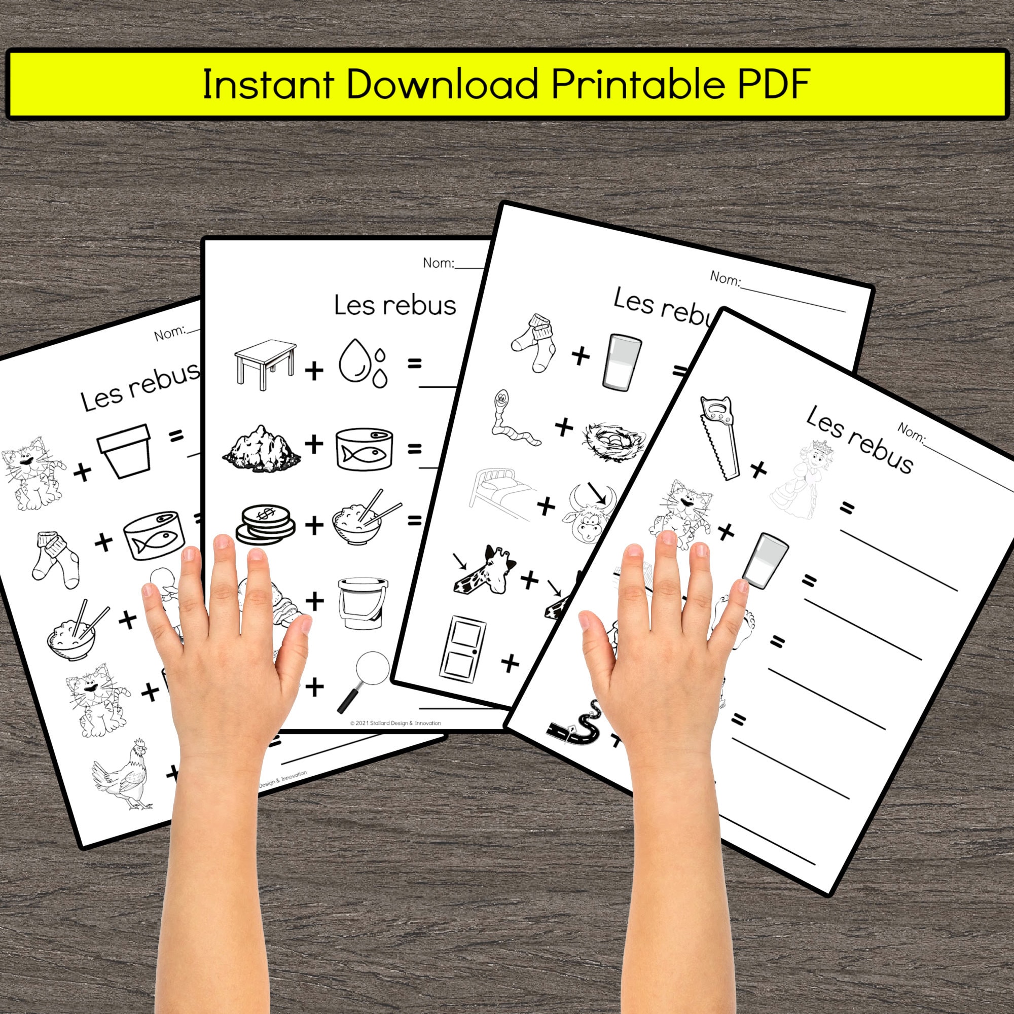 20 Rebus En Français French Phonics With Worksheet Handout Teaching ...