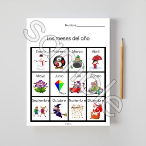 Spanish Months of the Year Flashcards Teaching Printable Resources ...