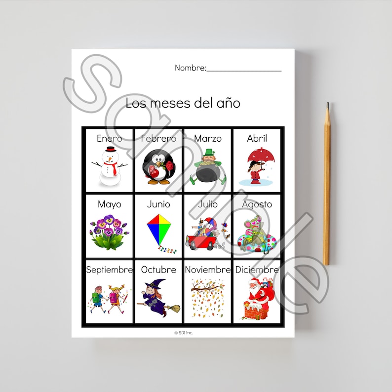 Spanish Months of the Year Flashcards Teaching Printable Resources ...