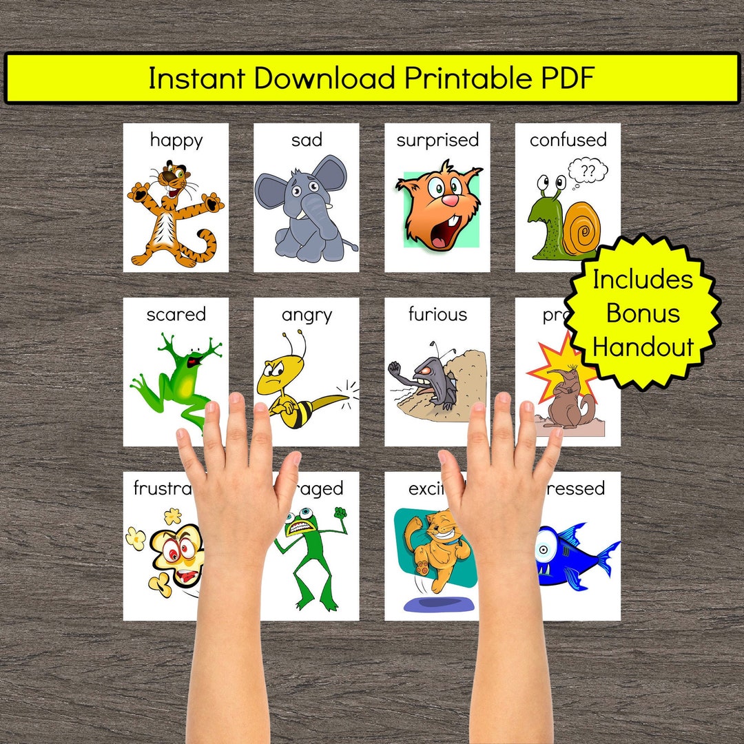 20 Feelings Emotions Flashcards Teaching Printable Resources Instant ...