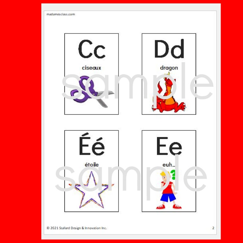 French Alphabet Flashcards Printable Instant Download - Etsy