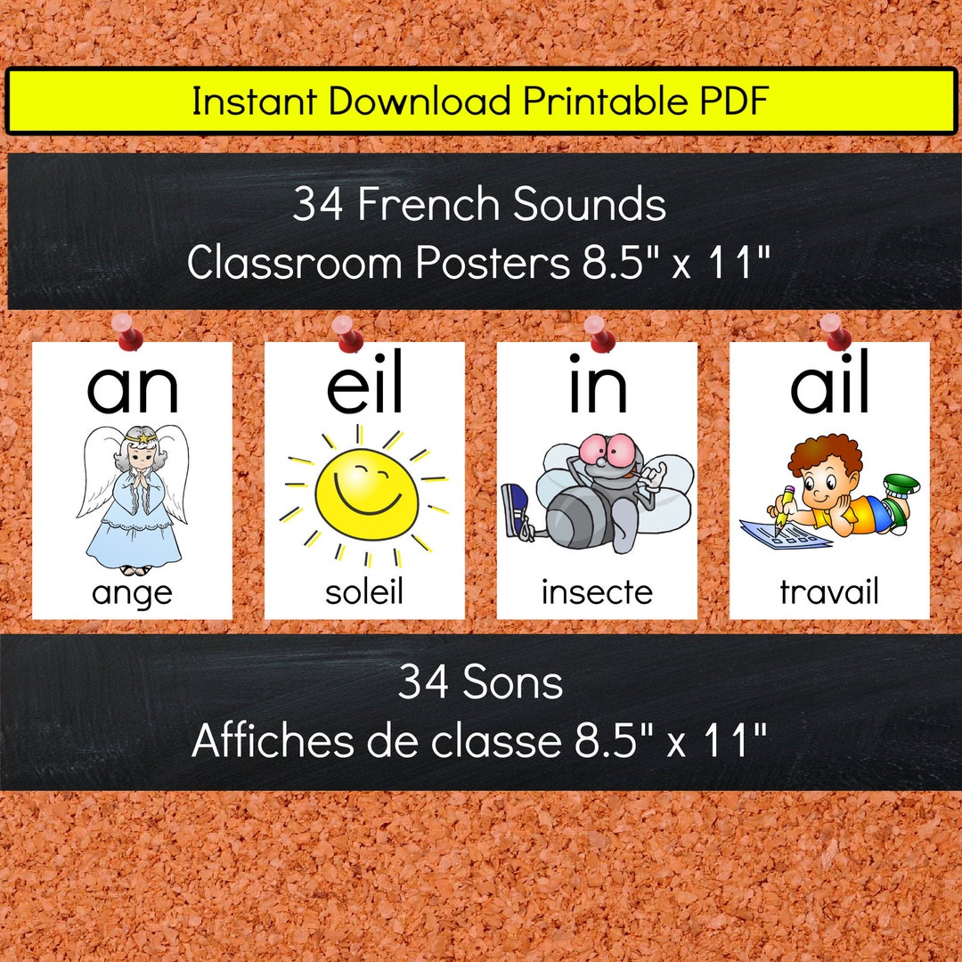 French Sounds Phonics Printable Classroom Posters Preschool ...