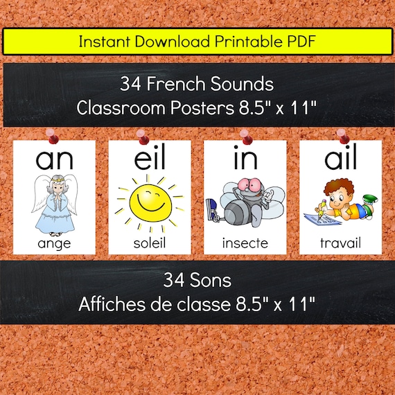 French Sounds Phonics Printable Classroom Posters Preschool | Etsy