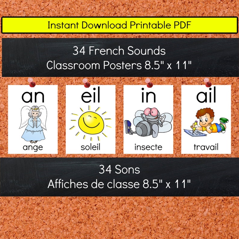 French Sounds Phonics Printable Classroom Posters Preschool ...