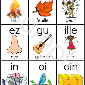 34 French Sounds Phonics Printable Flashcards Preschool Kindergarten ...