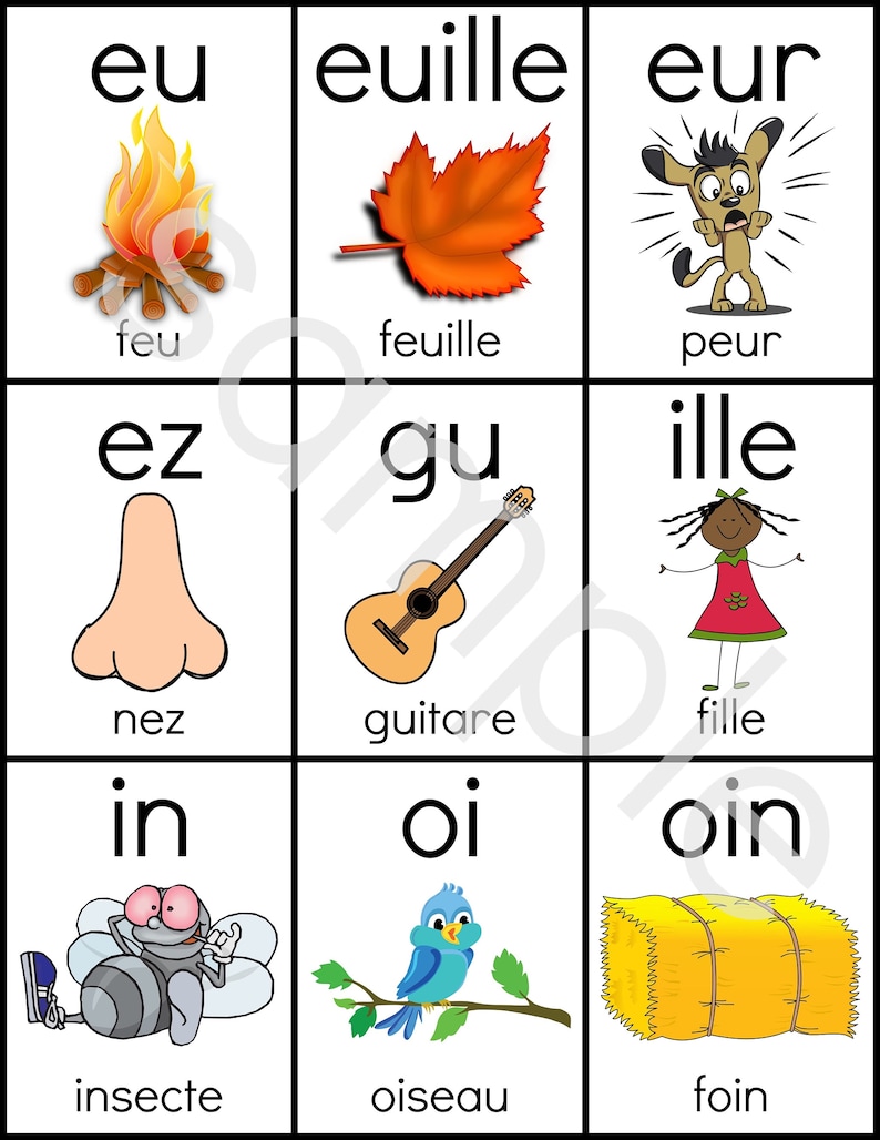 34 French Sounds Phonics Printable Flashcards Preschool - Etsy Canada